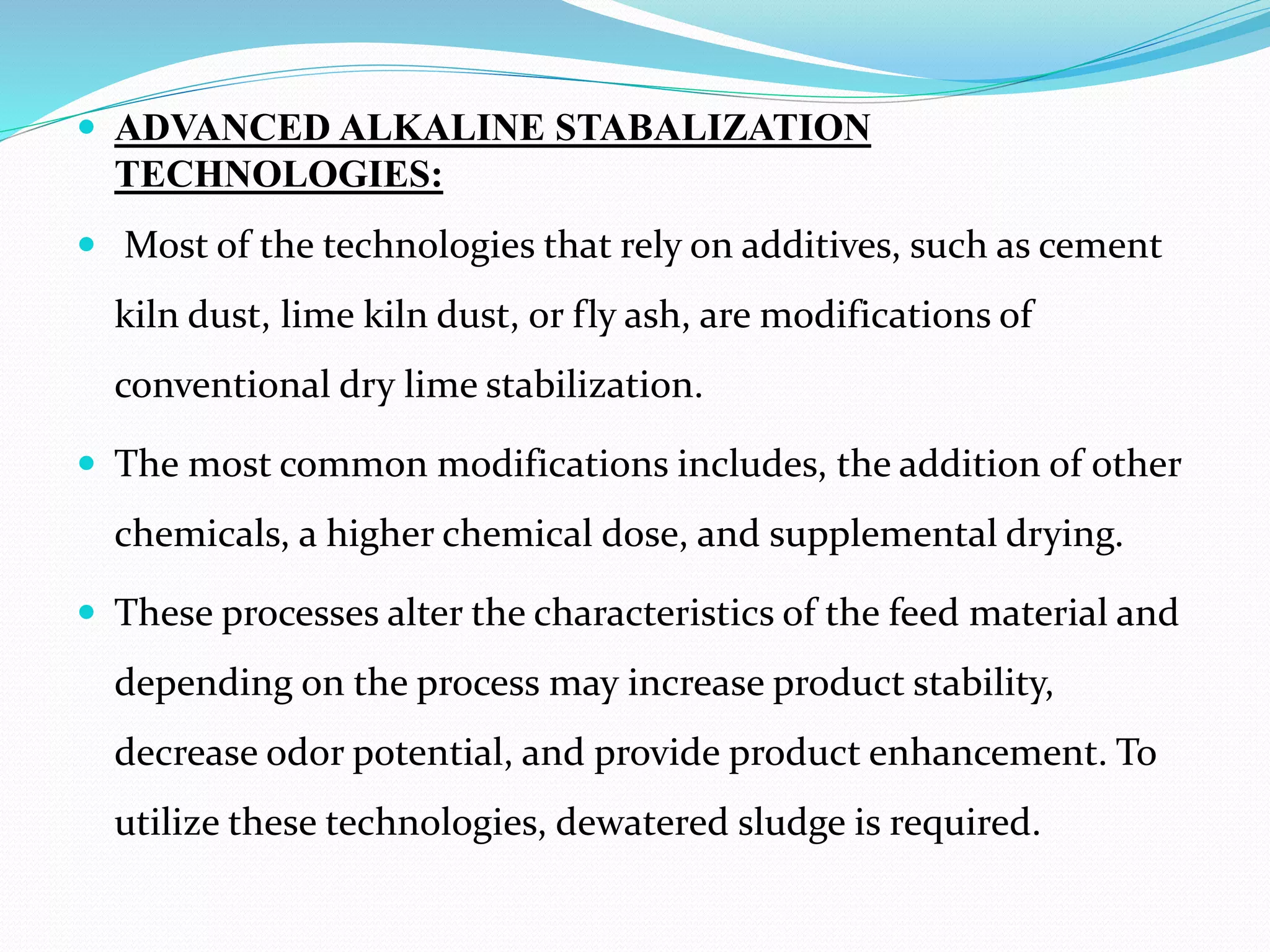 Sludge thickening and stabilization processes | PPTX