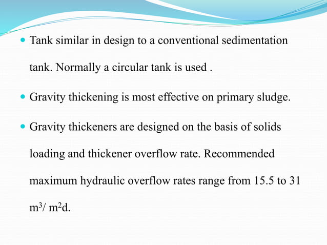 Sludge thickening and stabilization processes | PPTX