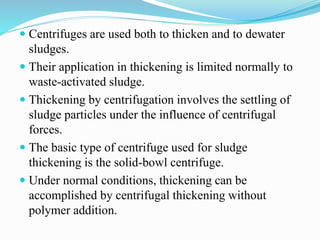 Sludge thickening and stabilization processes | PPTX