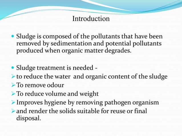 Sludge thickening and stabilization processes | PPTX