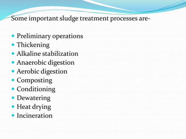 Sludge thickening and stabilization processes | PPTX