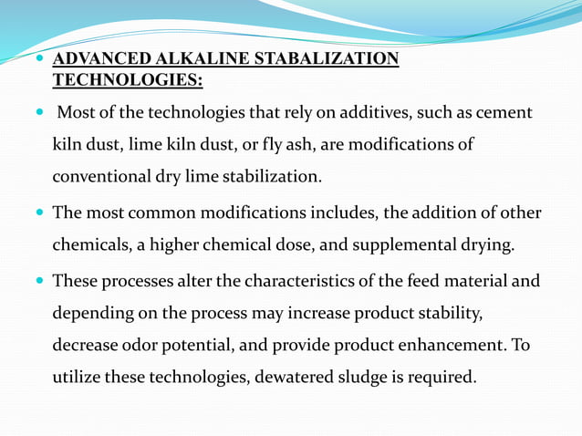 Sludge thickening and stabilization processes | PPTX