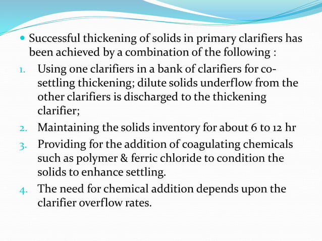 Sludge thickening and stabilization processes | PPTX