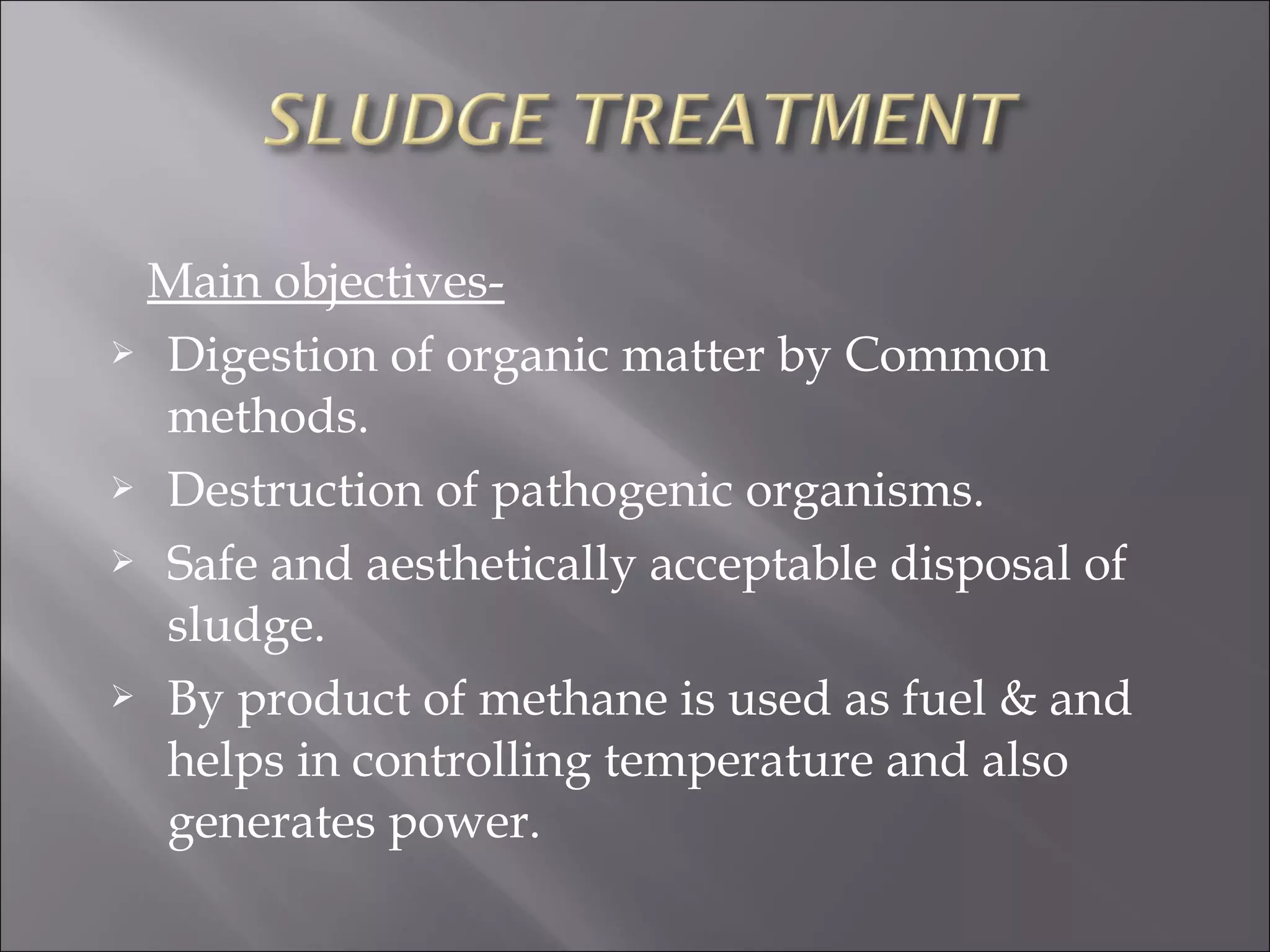 Sludge treatment and disposal | PPT