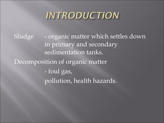 Sludge treatment and disposal | PPT