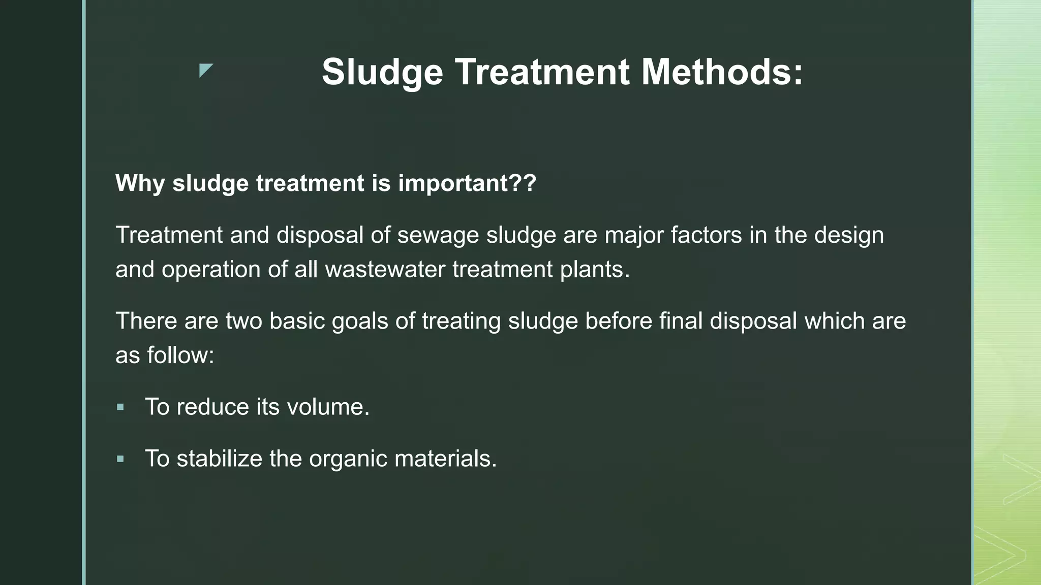 Sludge treatment and disposal | PPT