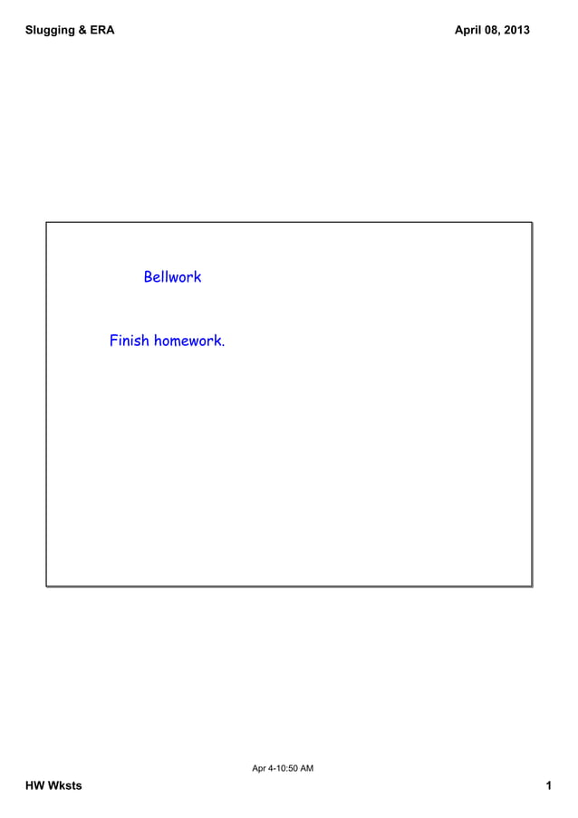 Slugging % & era notes | PDF