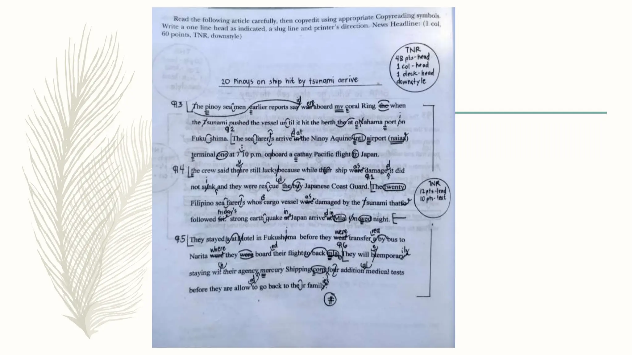 Slugline and Printer's Direction copyred | PPTX