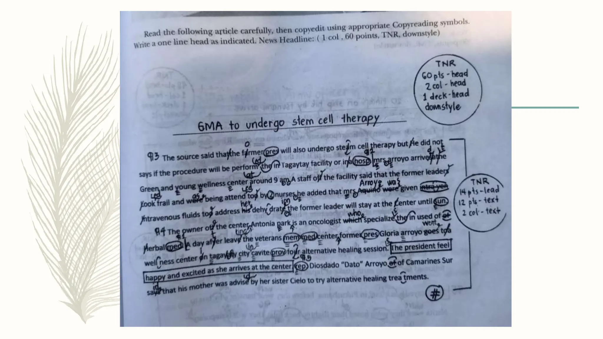 Slugline and Printer's Direction copyred | PPTX