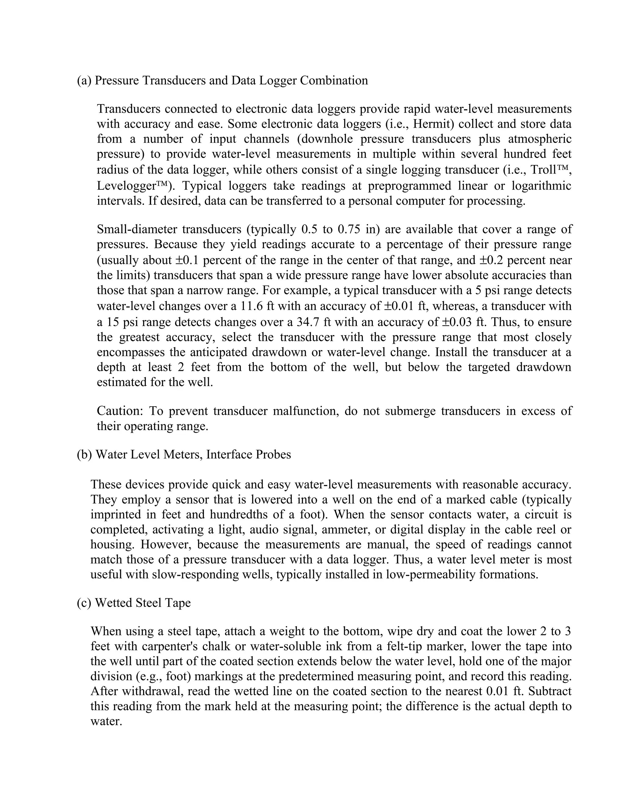 Slug Test Procedures | DOC