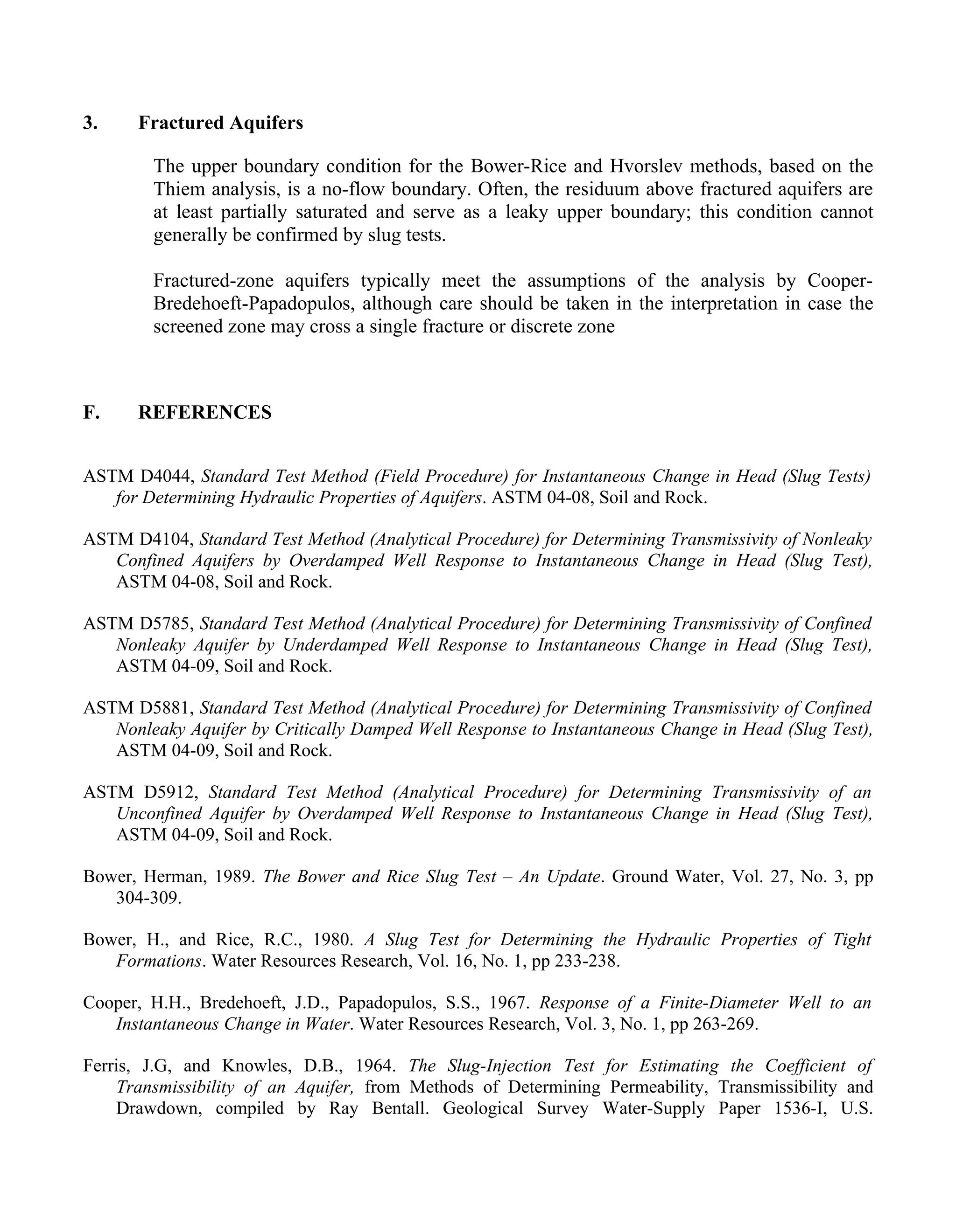 Slug Test Procedures | DOC