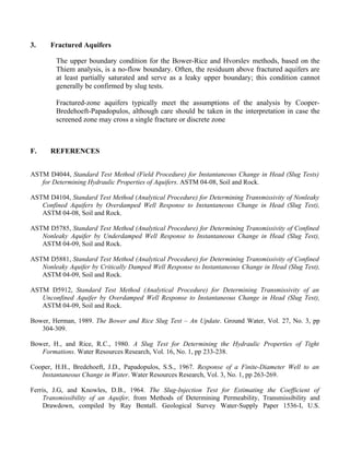 Slug Test Procedures | DOC