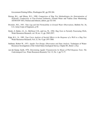 Slug Test Procedures | DOC