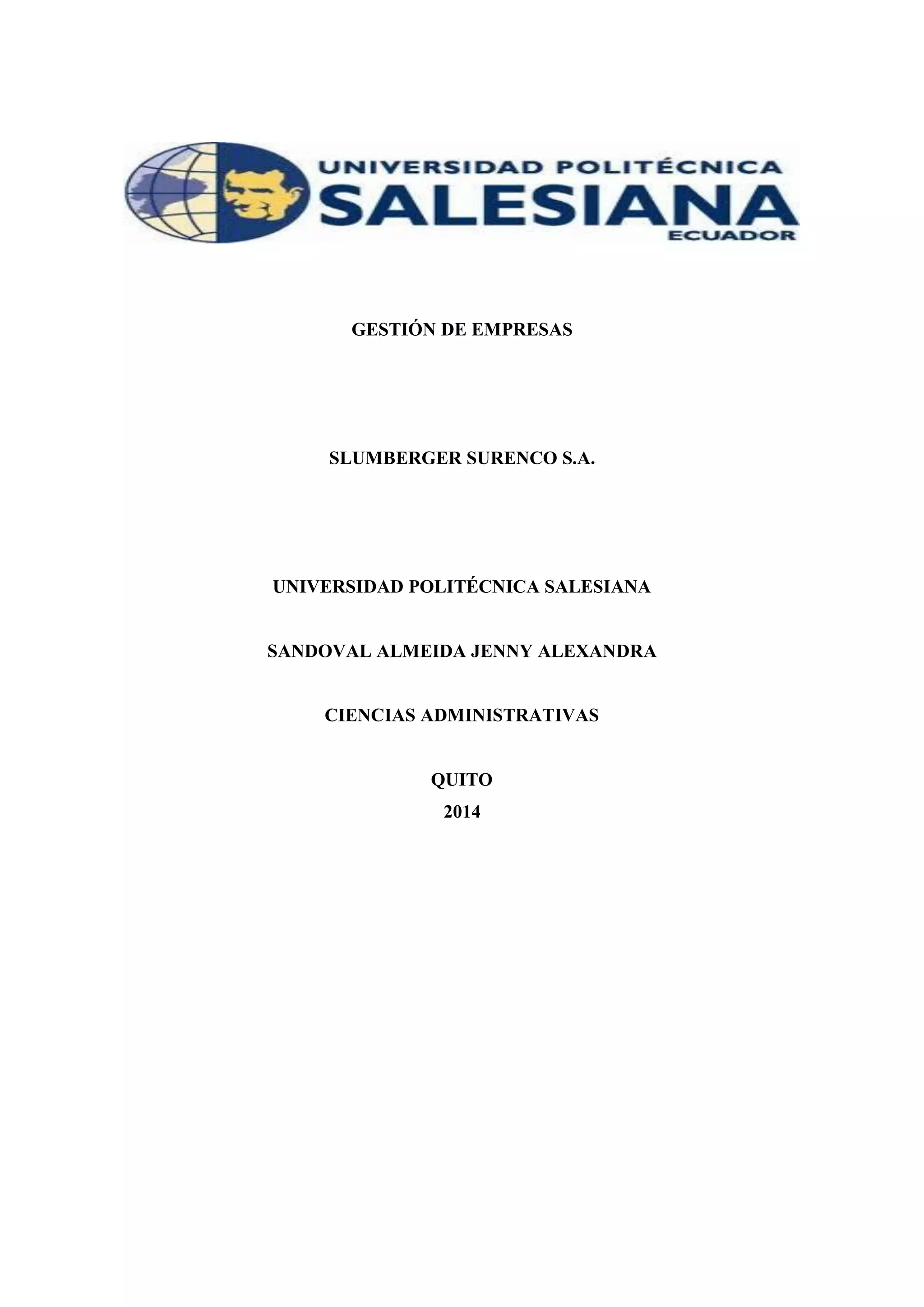 Sandoval Jenny-Slumberger surenco s.a. | PDF