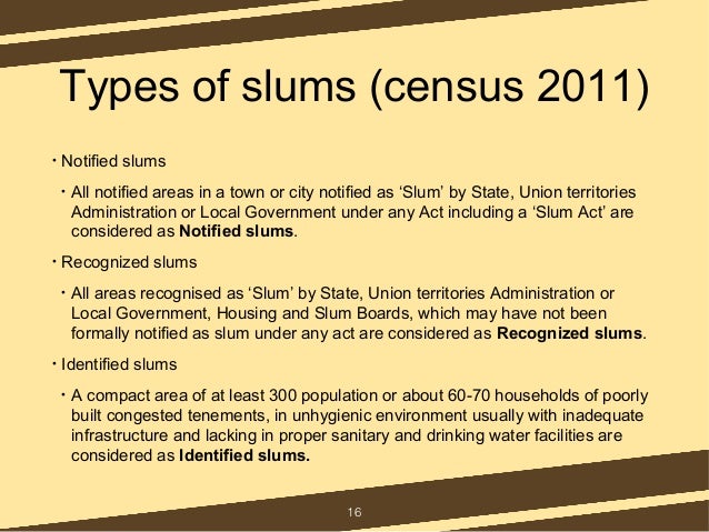 Slum definitions