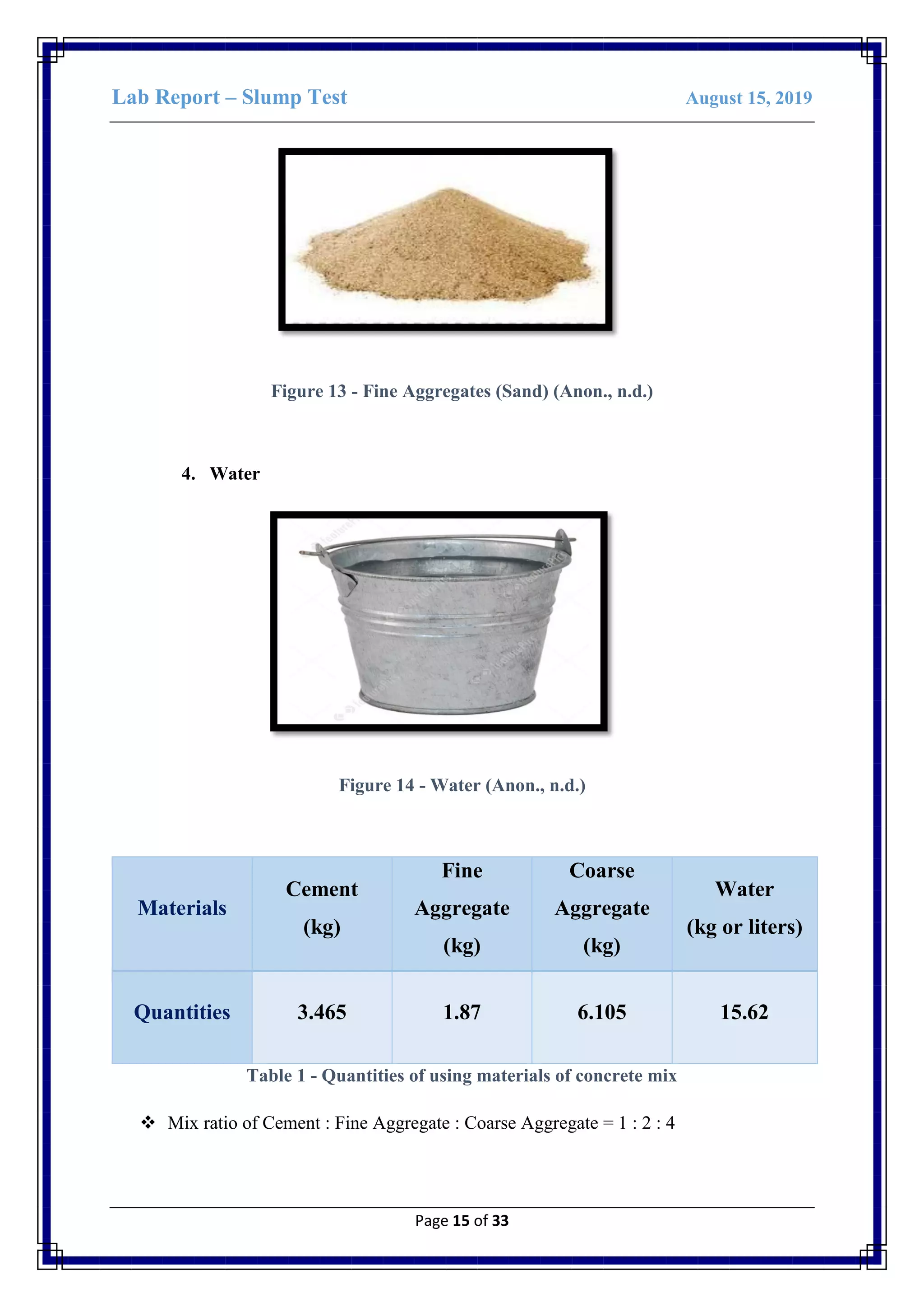 Slump test report | PDF