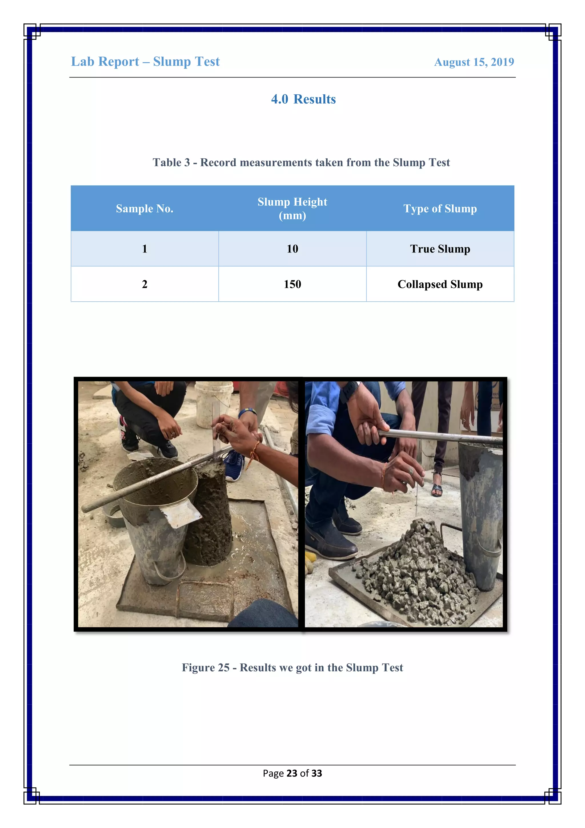 Slump test report | PDF