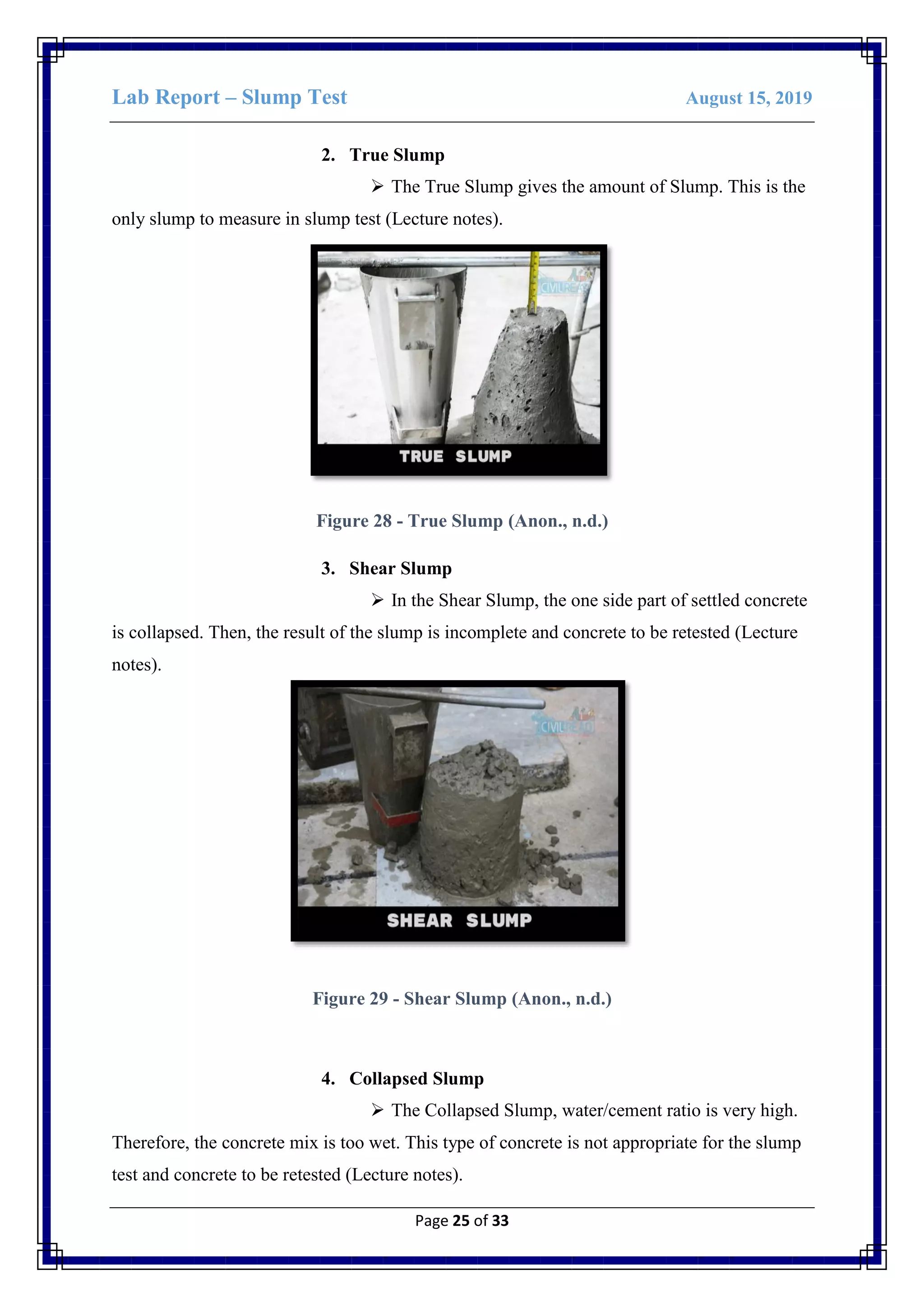 Slump test report | PDF