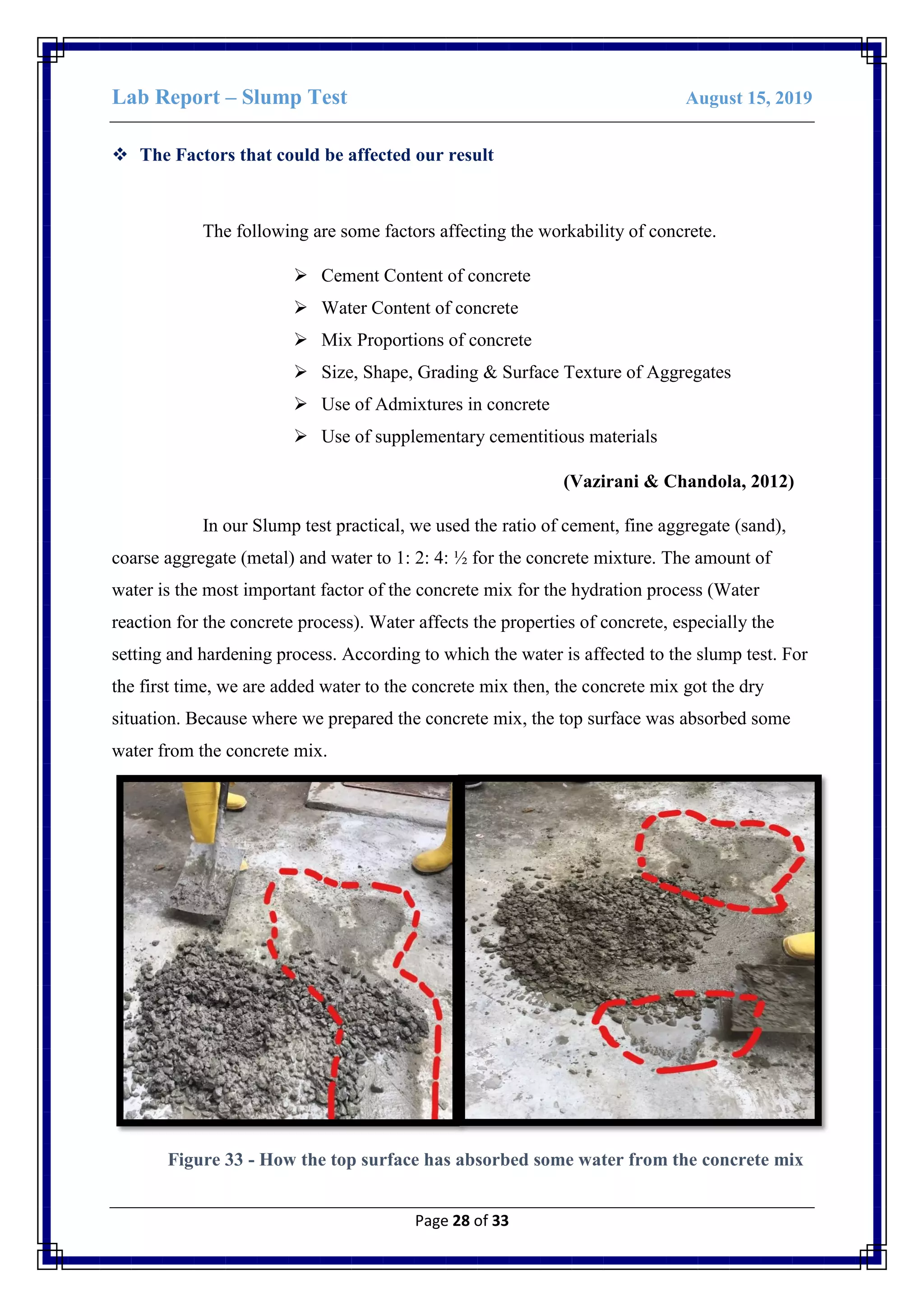 Slump test report | PDF