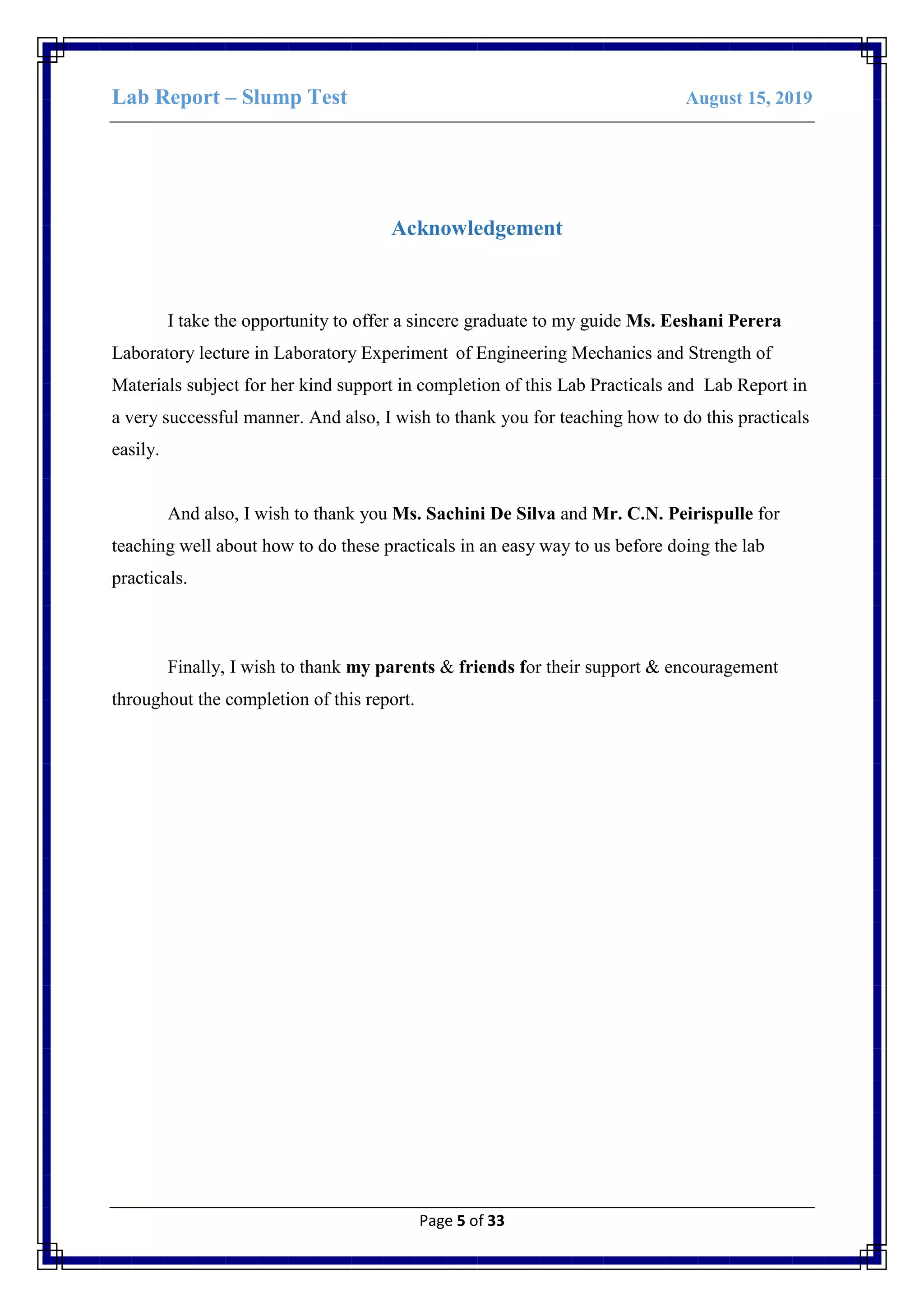 Slump test report | PDF