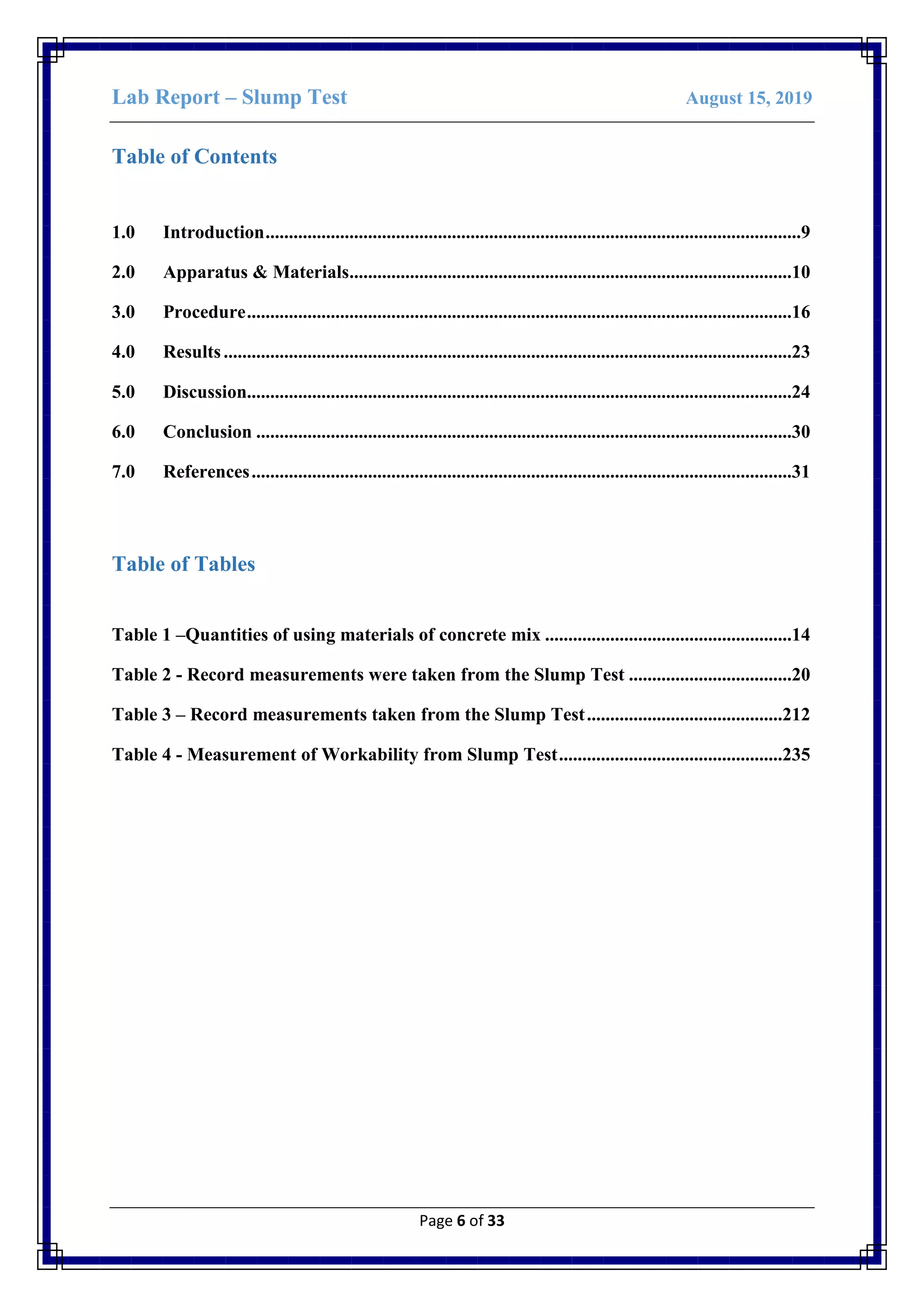 Slump test report | PDF