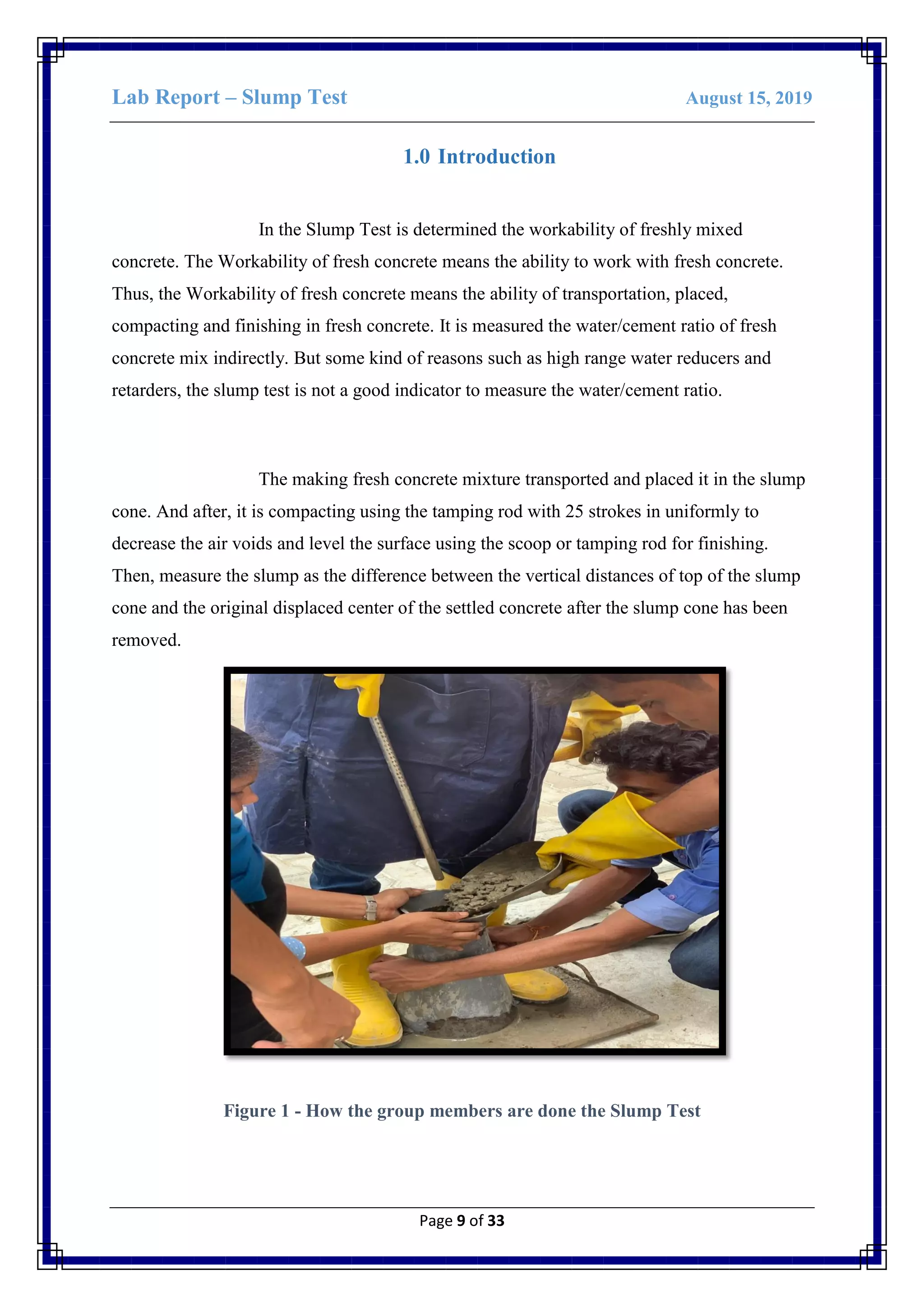 Slump test report | PDF