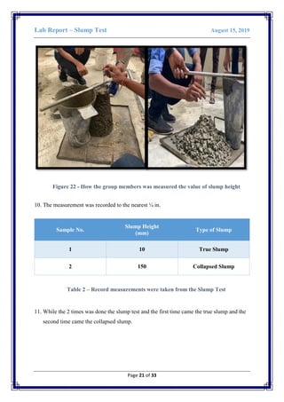 Slump test report | PDF