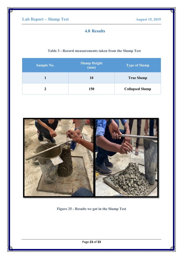 Slump test report | PDF