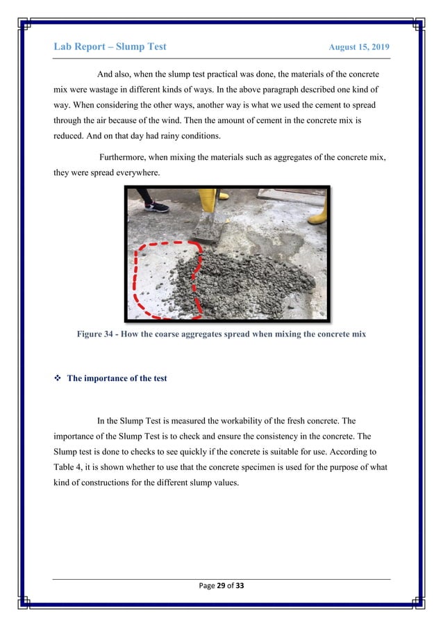 Slump test report | PDF