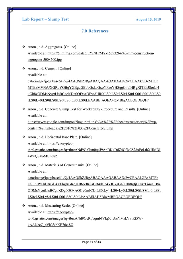 Slump test report | PDF
