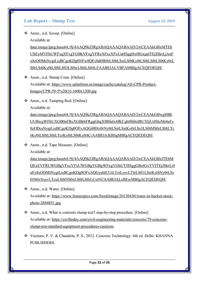 Slump test report | PDF