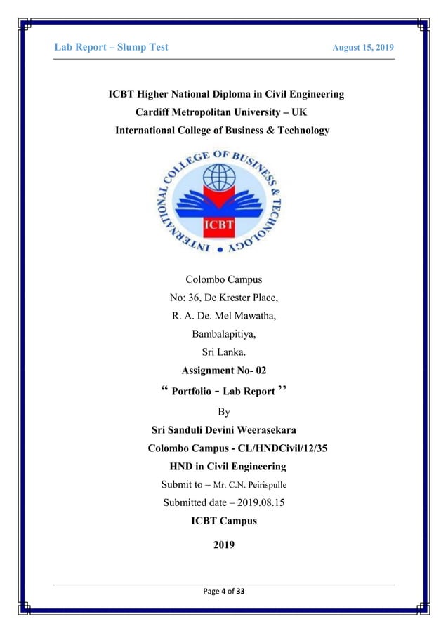 Slump test report | PDF