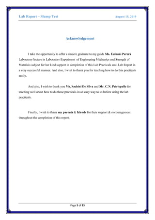 Slump test report | PDF