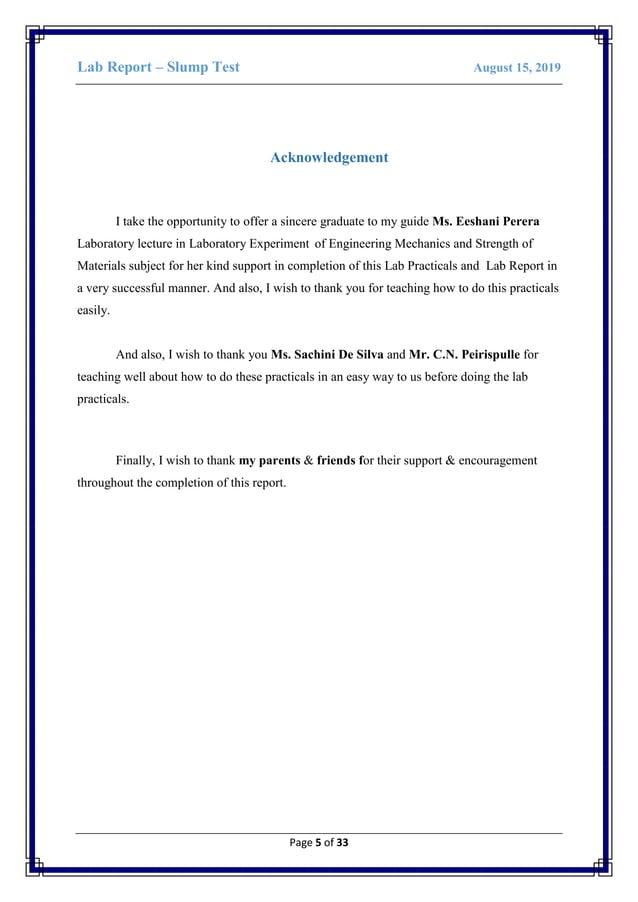 Slump test report | PDF