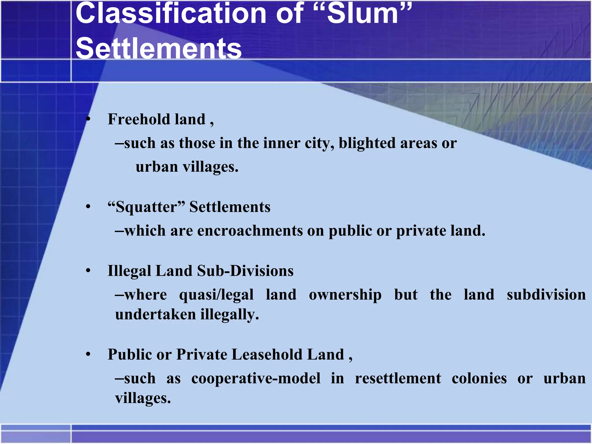 slumrehabilitationauthority-130121232946-phpapp01.ppt | Developmental ...