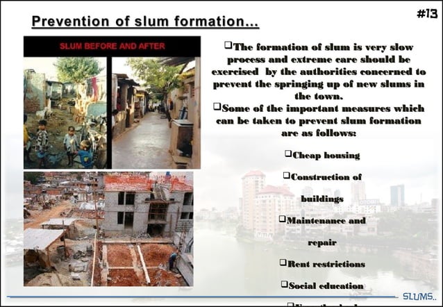 Slums | PPT | Developmental Sites | Real Estate