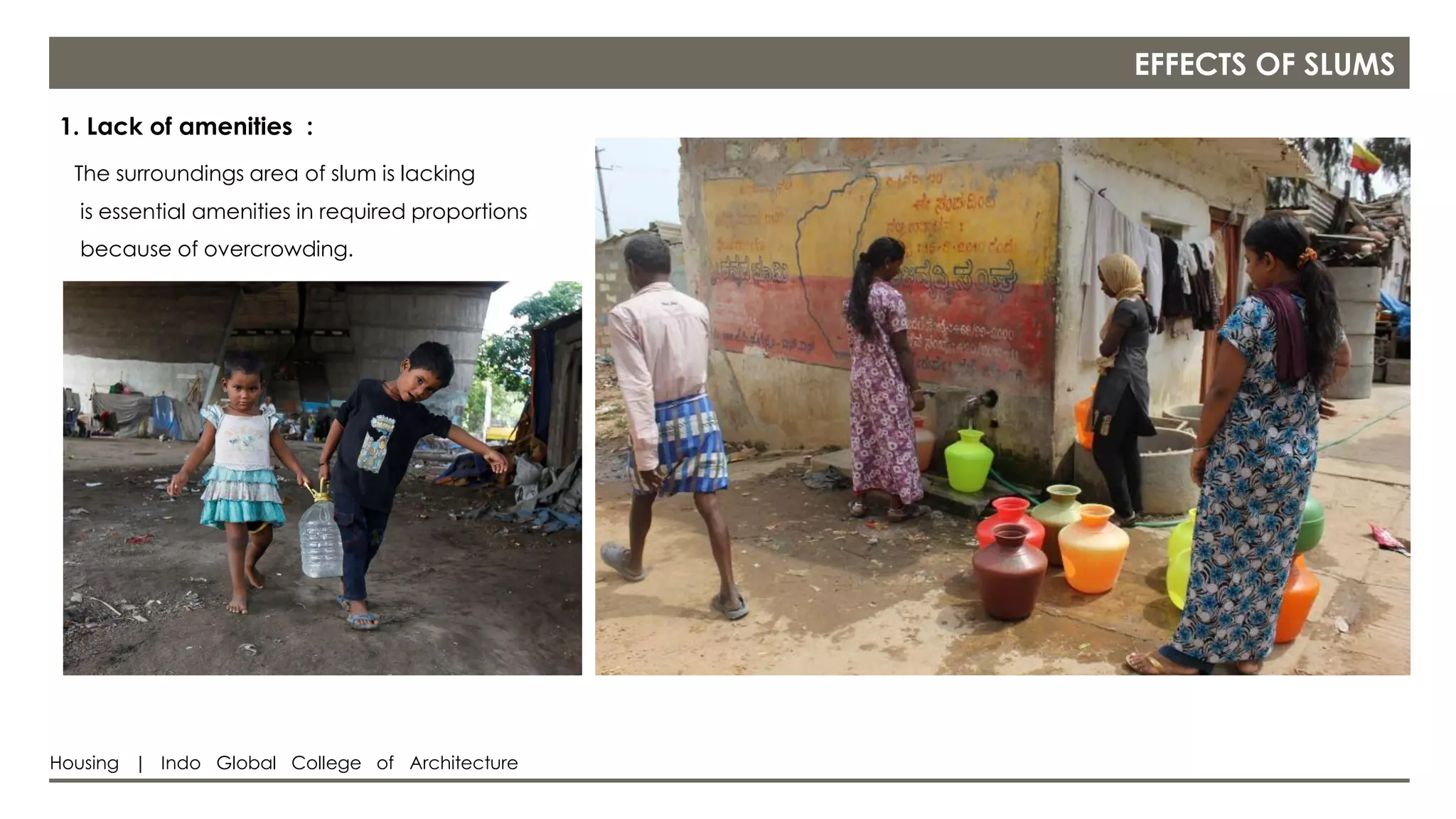 Slums - origin, growth, problems & solutions - B.ARCH STUDY REPORT | PDF