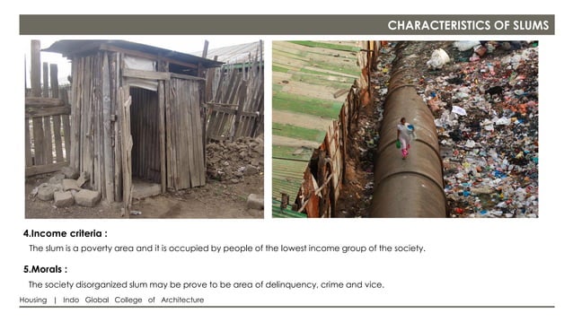 Slums - origin, growth, problems & solutions - B.ARCH STUDY REPORT | PPT