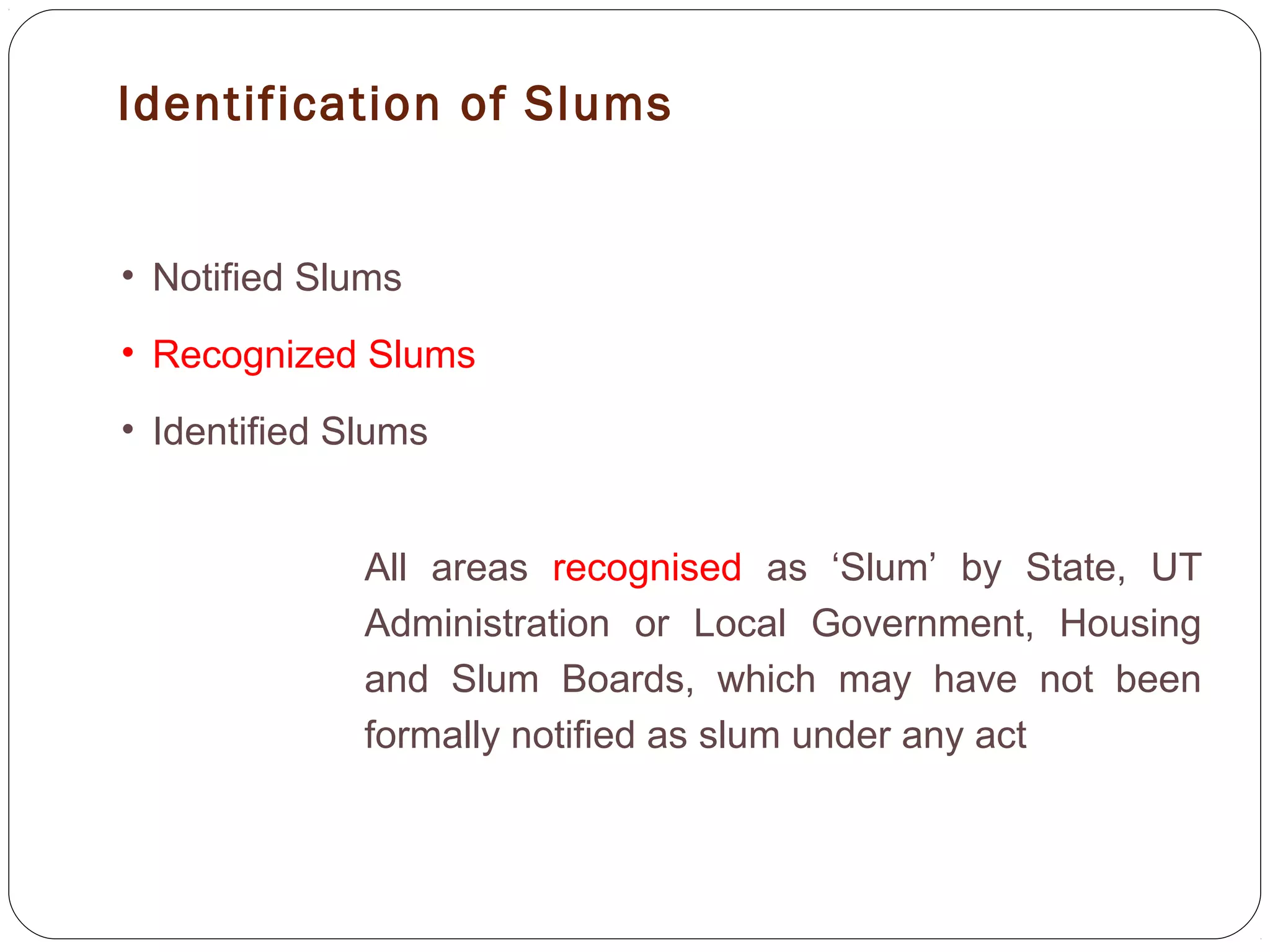 Slum and urban infrastructure | PPT