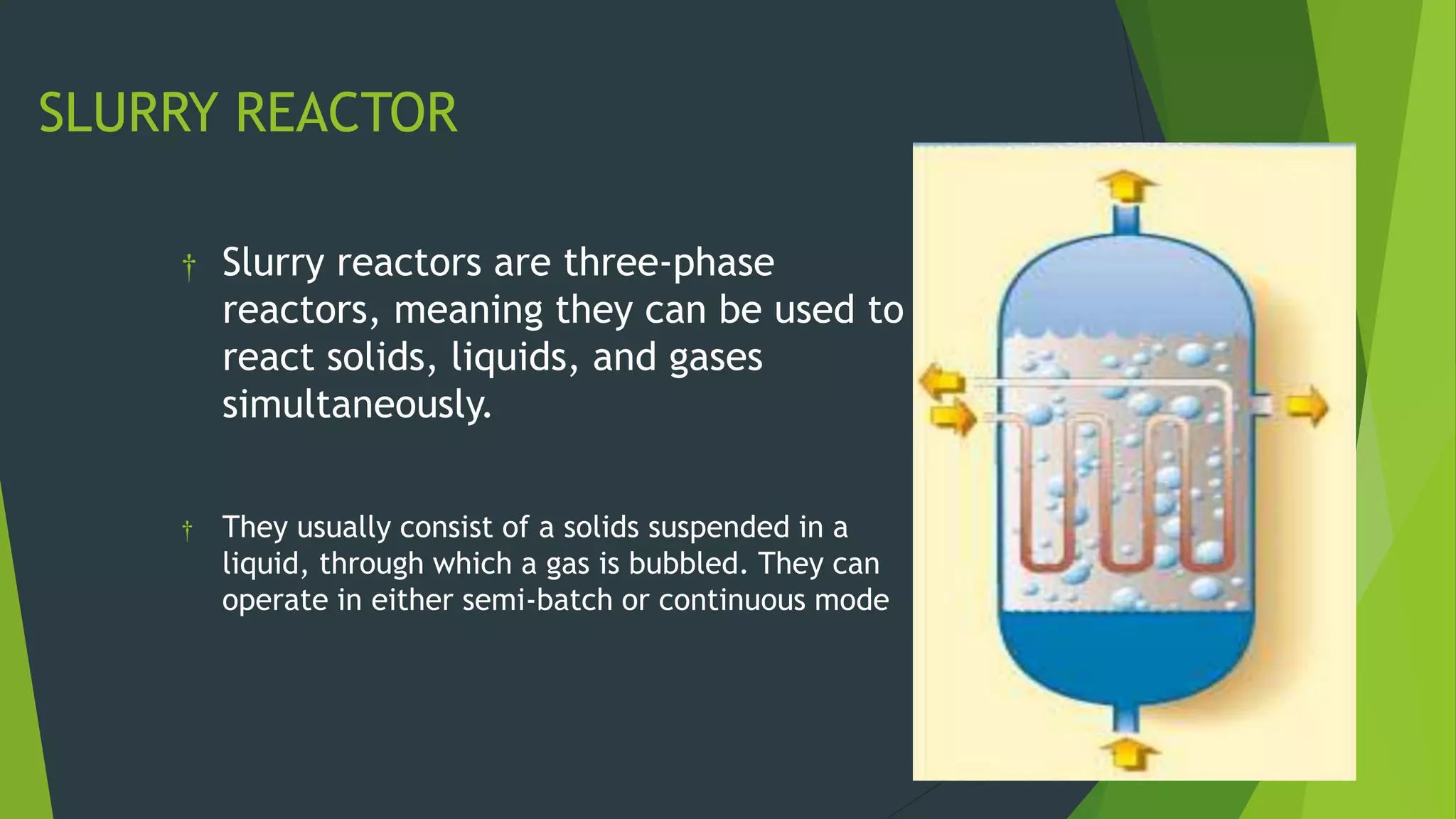 Slurry reactor Presentation Chemical Engineering CL311 | PPTX