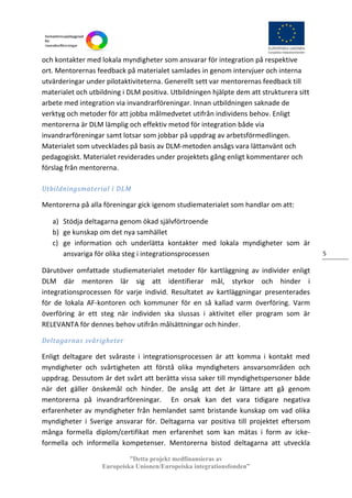 Slutrapport pilotaktiviteter kompetensuppbuggnad för invandraföreningar ...