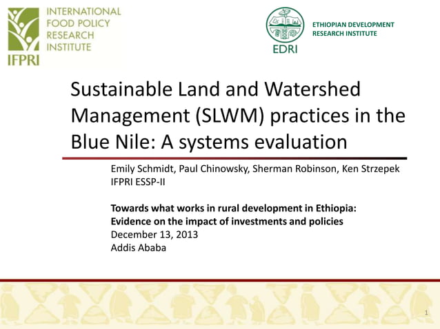 Sustainable Land and Watershed Management (SLWM) practices in the Blue Nile: A systems ...