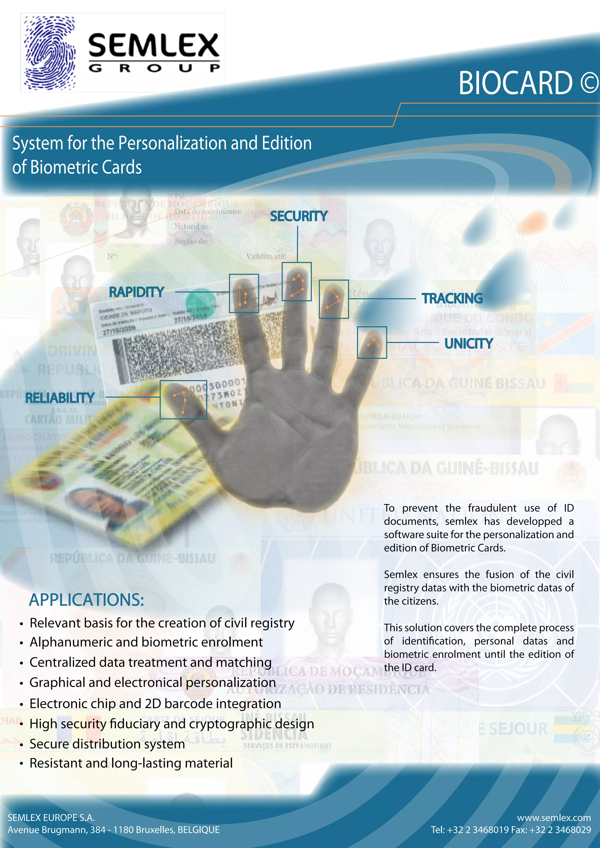Biocard: System for the Personalization and Edition of the Biometric ...