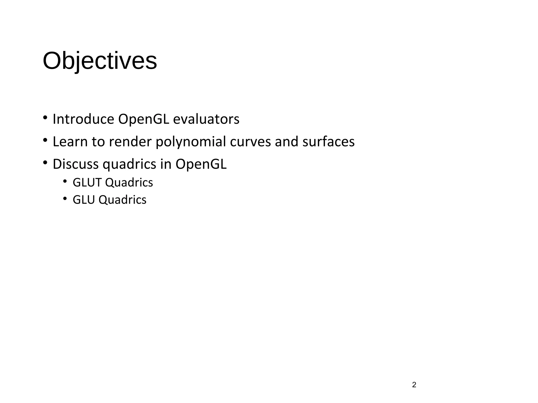 Curves and surfaces in OpenGL | PPT