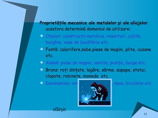 Proprietatile mecanice ale metalelor | PPT
