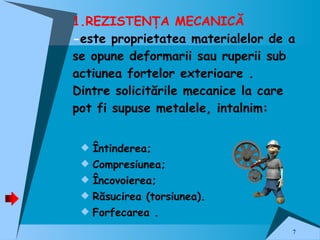 Proprietatile mecanice ale metalelor | PPT