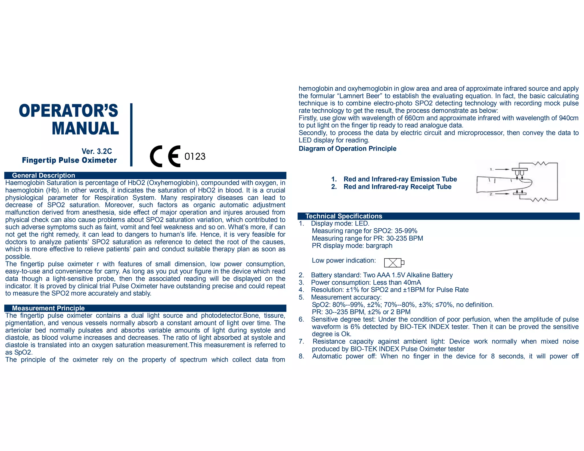 Sm 110 pulse oximeter | PDF