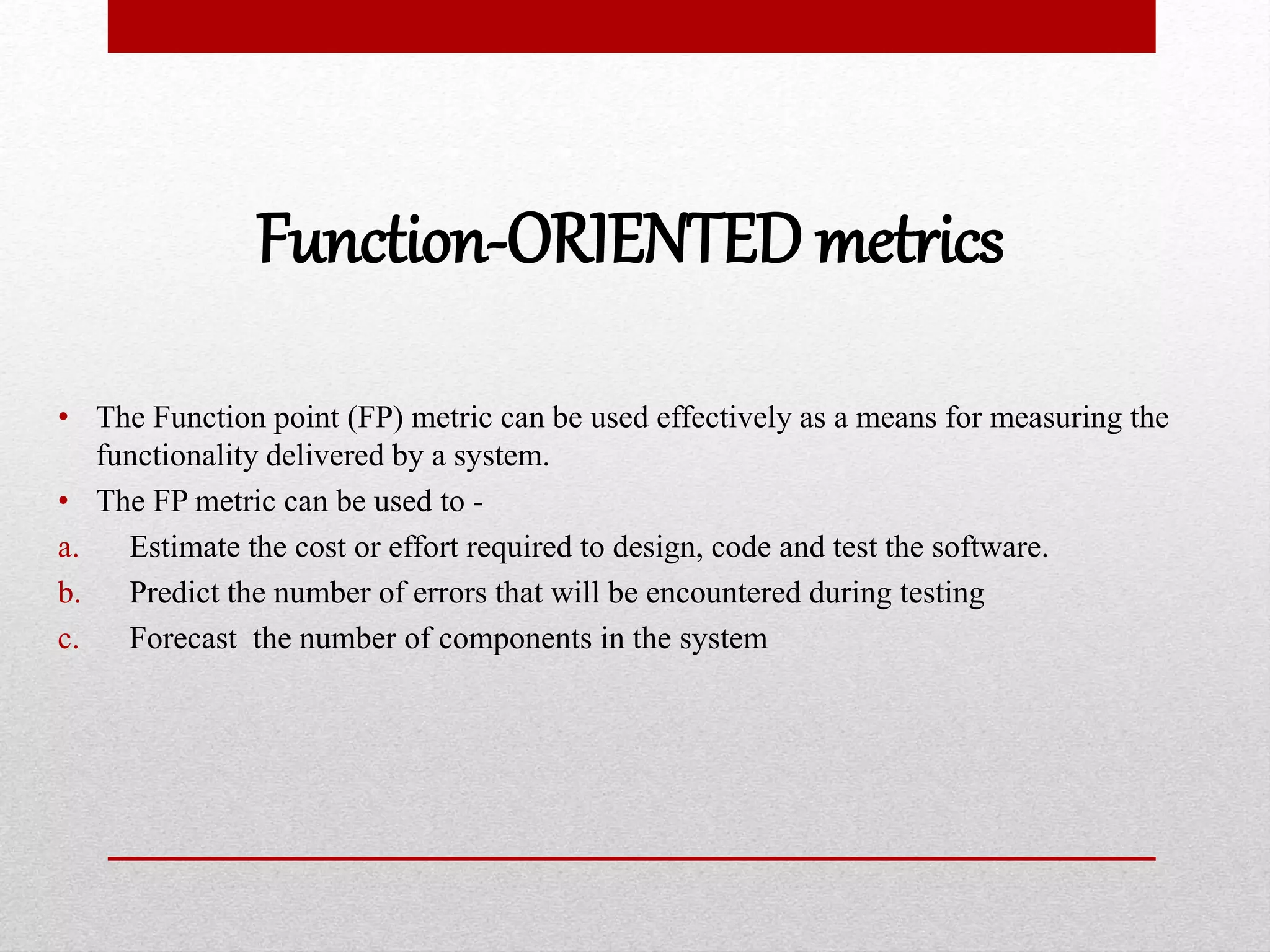 Software Metrics - Software Engineering | PPTX