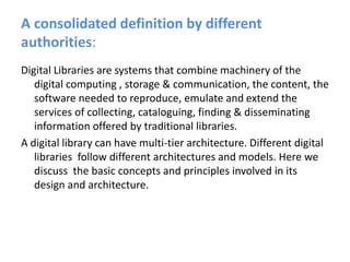 DIGITAL LIBRARY ARCHITECTURE | PPTX