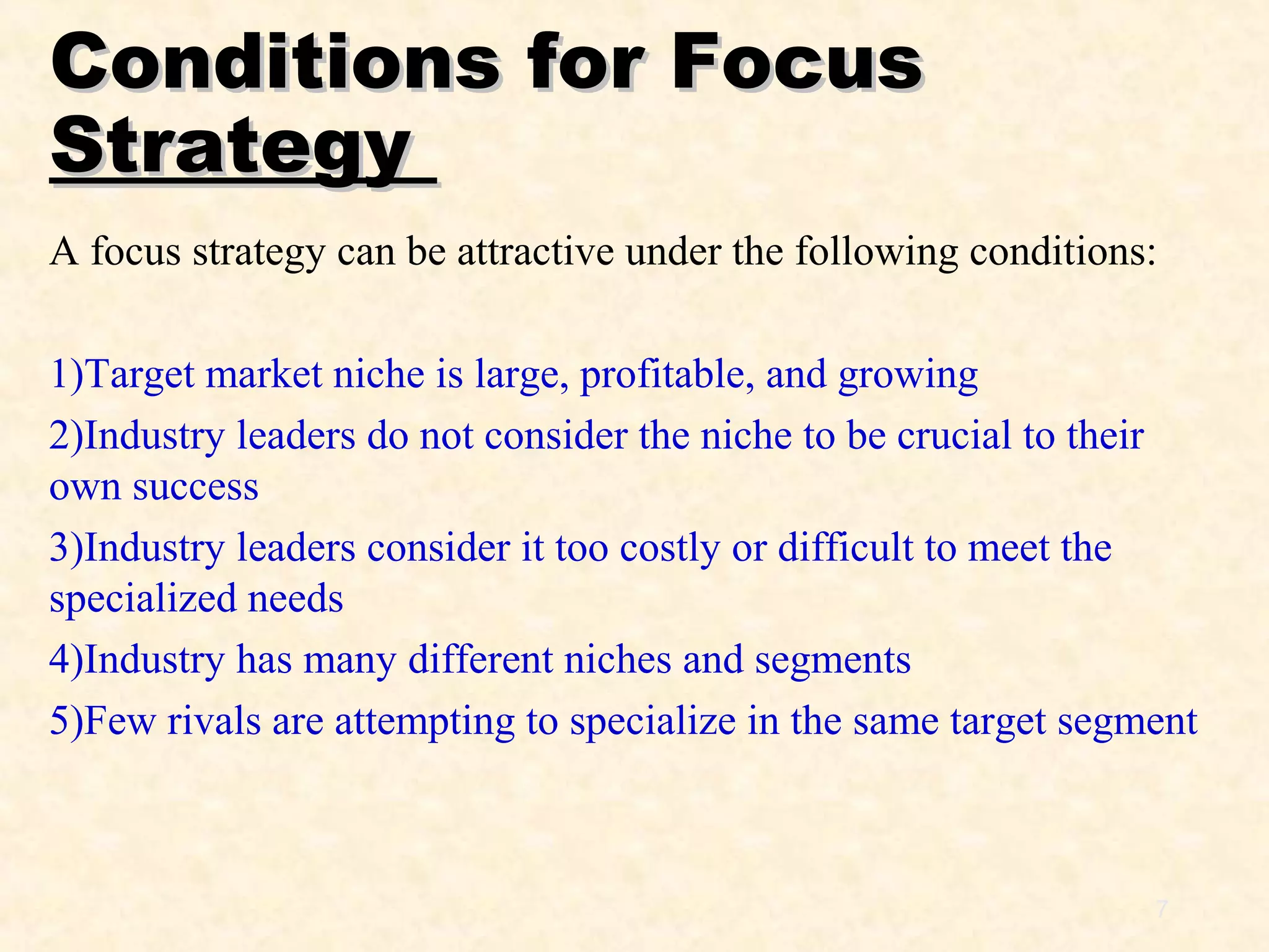 Formulation and applications of Focus Strategies | PPT